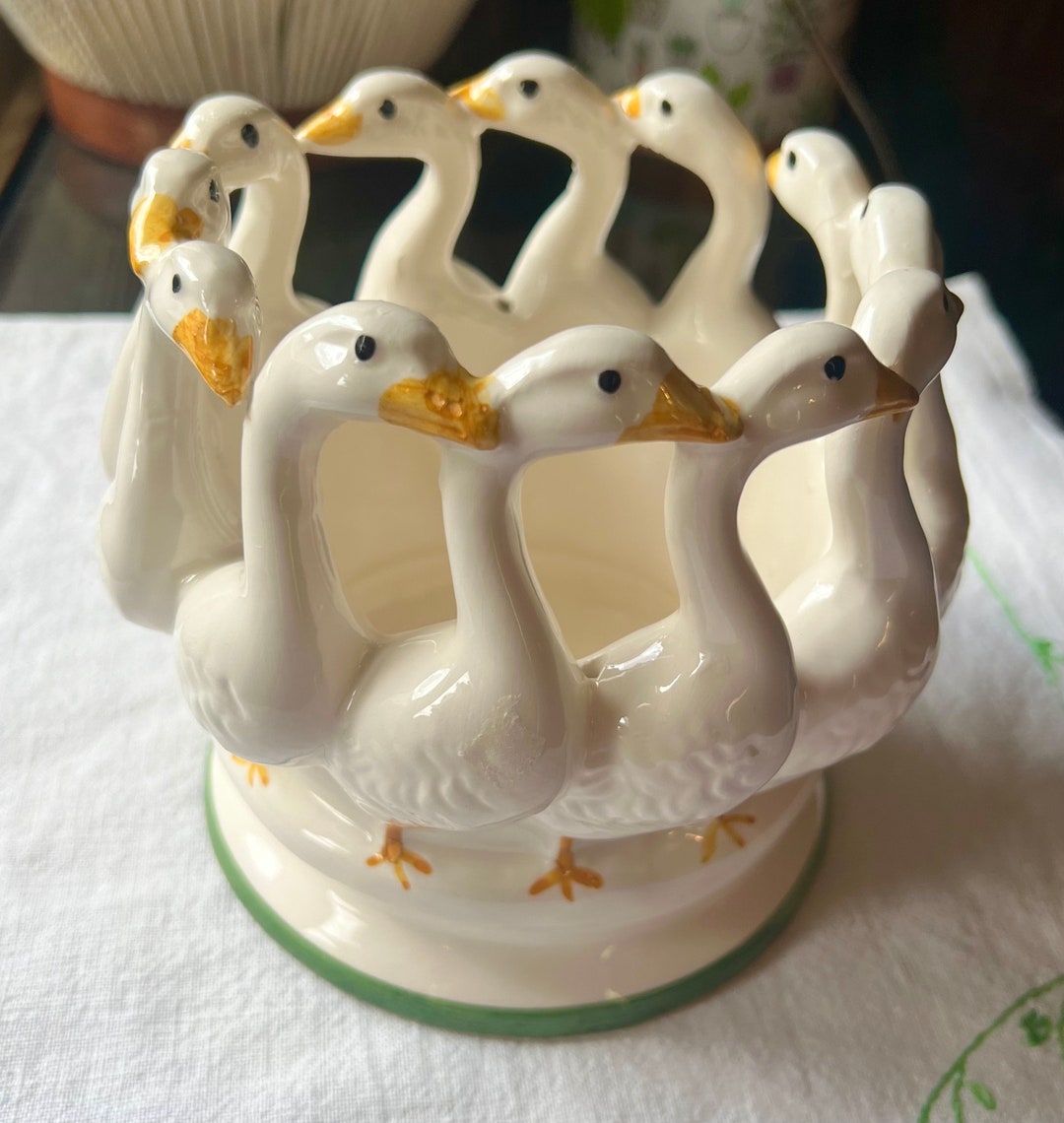 1980's Circle of Geese Ceramic Planter/bowl/dish - Etsy