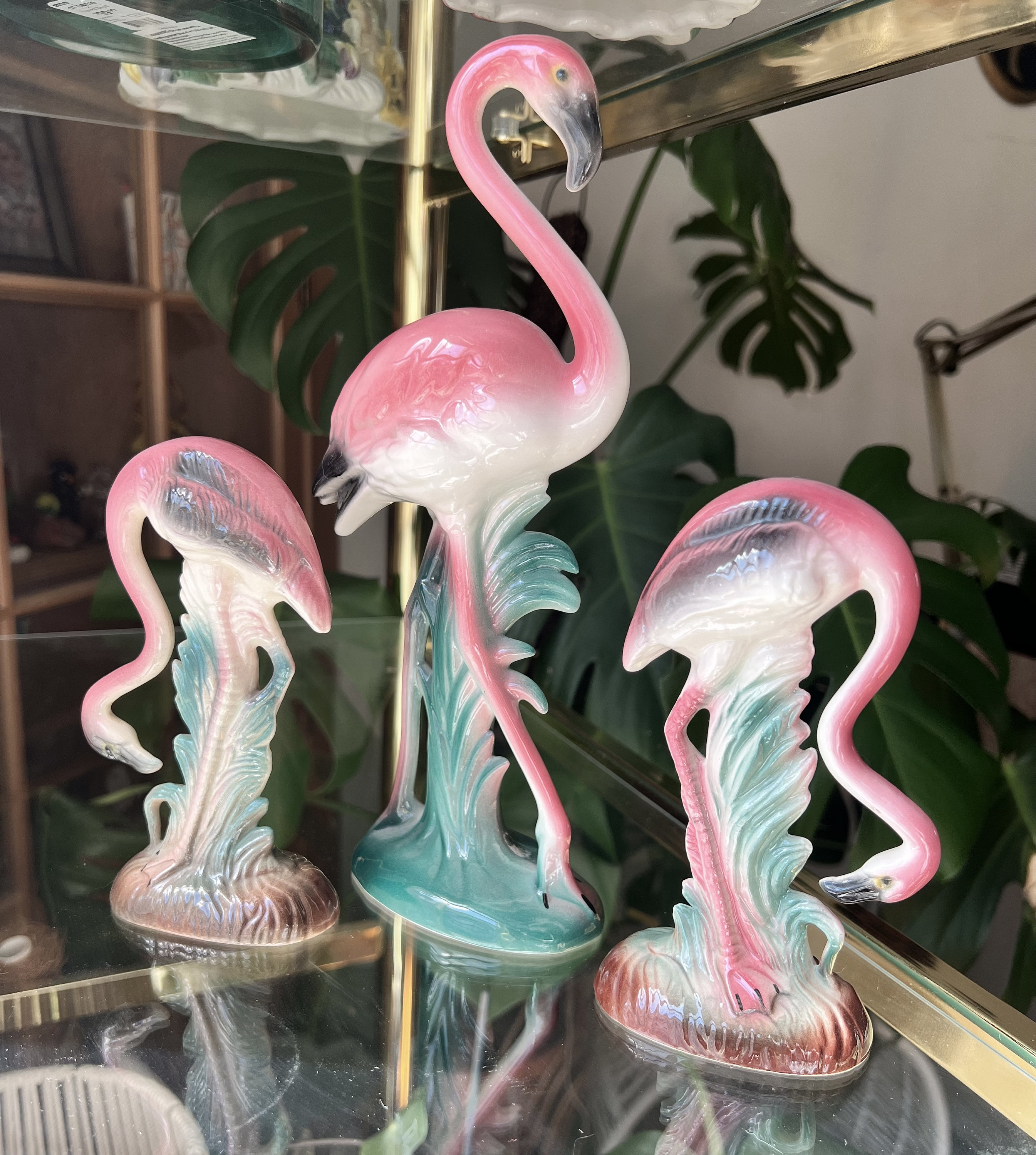 Set of 3 1940's MCM Pink Flamingo Figures - Etsy