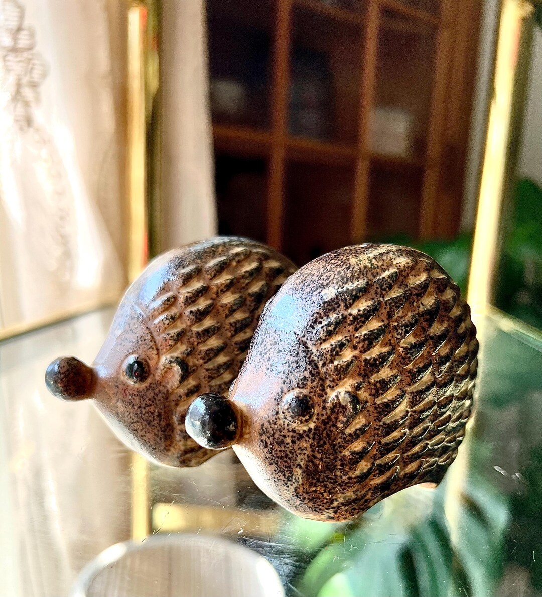 Vintage Holt Howard Stoneware Brown Ceramic Hedgehog Salt and Pepper ...