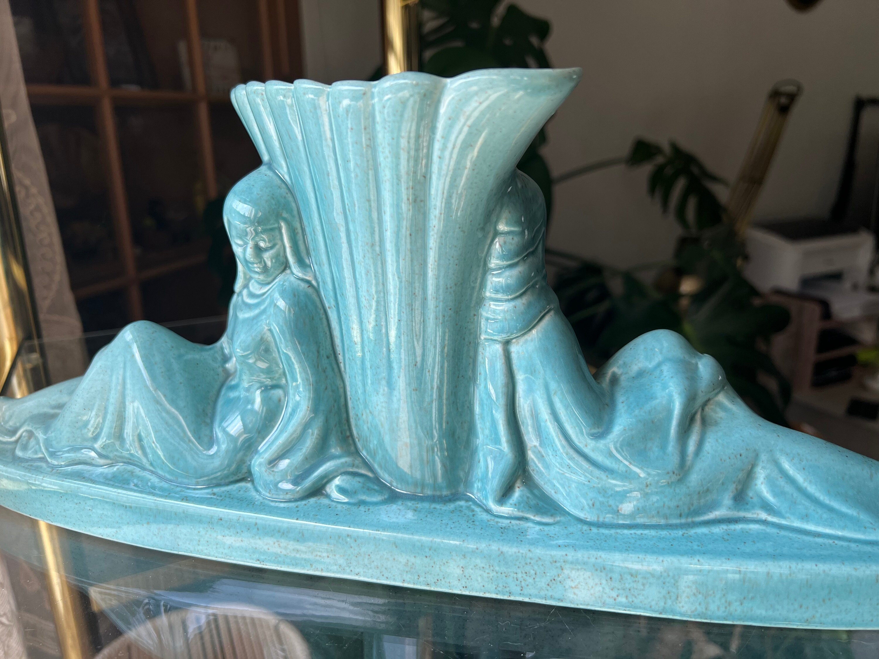 Rare 1950's Redwing Pottery #B2500 "the Nymphs" Blue Speckled Planter ...