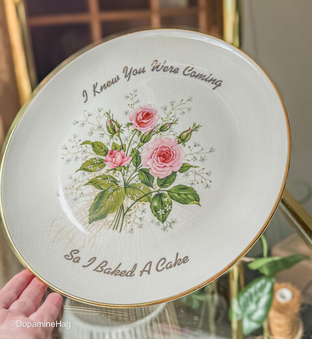 Vintage Cardinal China Floral Cake Stand: "i Knew You Were Coming" - Etsy