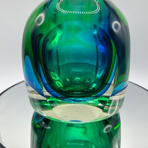 1960's Murano sommerso Blue-green Italian Glass Bud Vase - Etsy