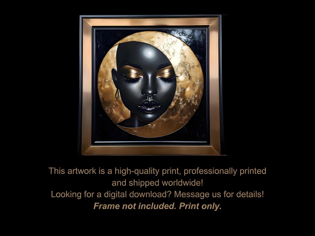 Lunar Beauty Art Print: Woman With Moon, Feminine Wall Decor - Etsy