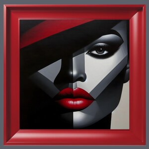 Abstract Portrait With Red Accentsa Digital Download - Etsy