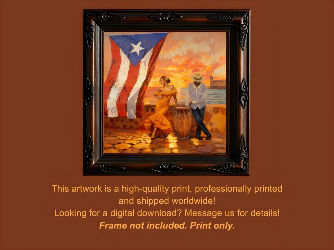 Puerto Rican Bomba Dance Print – Sunset Rhythm Art - Etsy