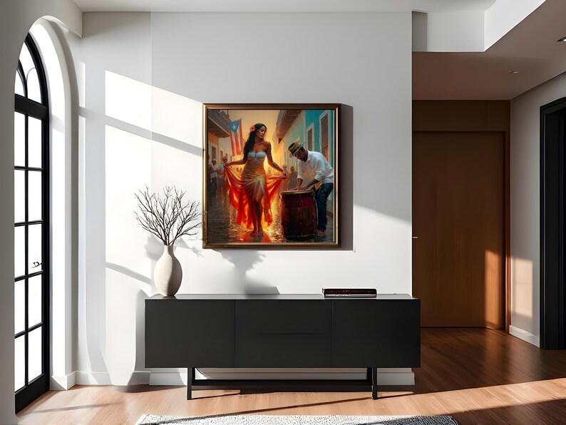 Bomba Dance Art Print: Latina Woman, Drum in Rain (digital Download) - Etsy