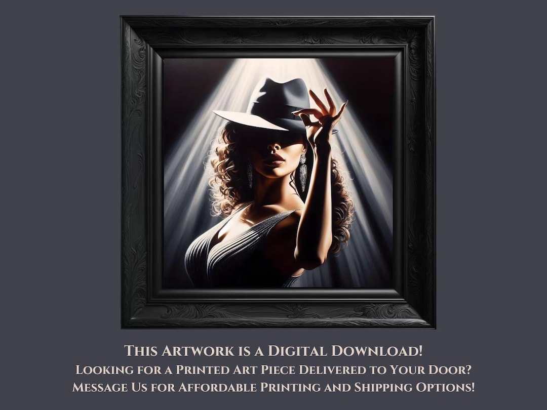 Elegant Beauty in Shadowed Spotlight With Fedora[a Digital Download] - Etsy