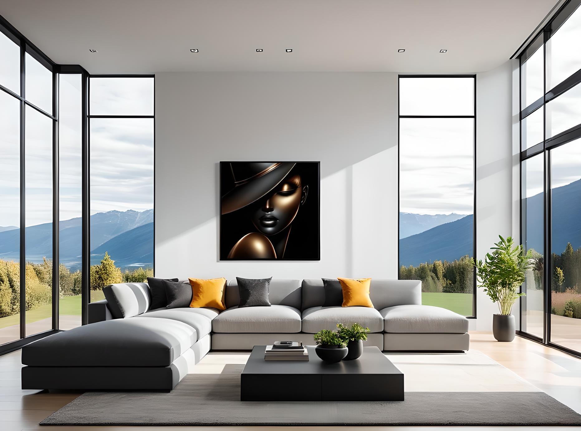 Grace and Shadow: Metallic Portrait for Home Decor - Etsy