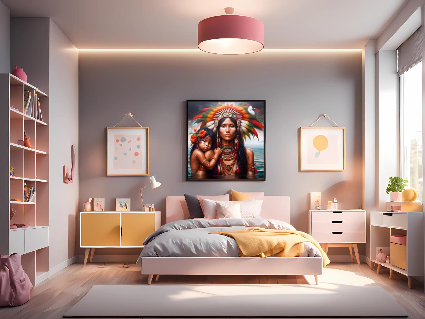 Taino Mother and Child in Traditional Headdress[a Digital Download] - Etsy