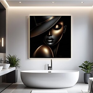 Grace and Shadow: Metallic Portrait for Home Decor - Etsy
