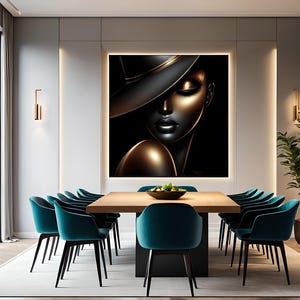 Grace and Shadow: Metallic Portrait for Home Decor - Etsy