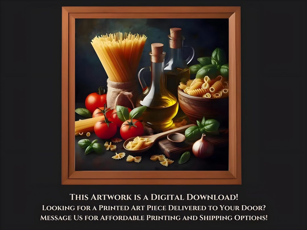 Farmhouse Kitchen Wall Art – Italian Cooking Essentials Print[a Digital ...