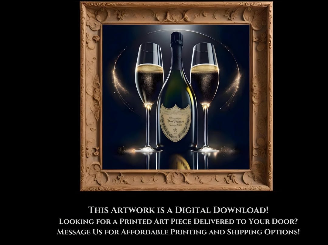 Golden Dom Perignon Champagne Bottle Digital Download - High-quality ...