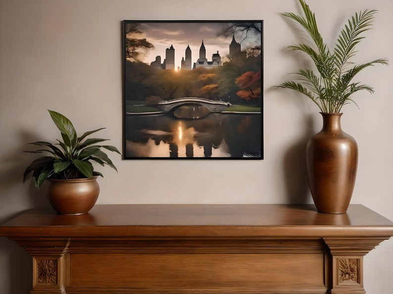 Evening Elegance: Sunset Over Central Park Bridge[a Digital Download ...