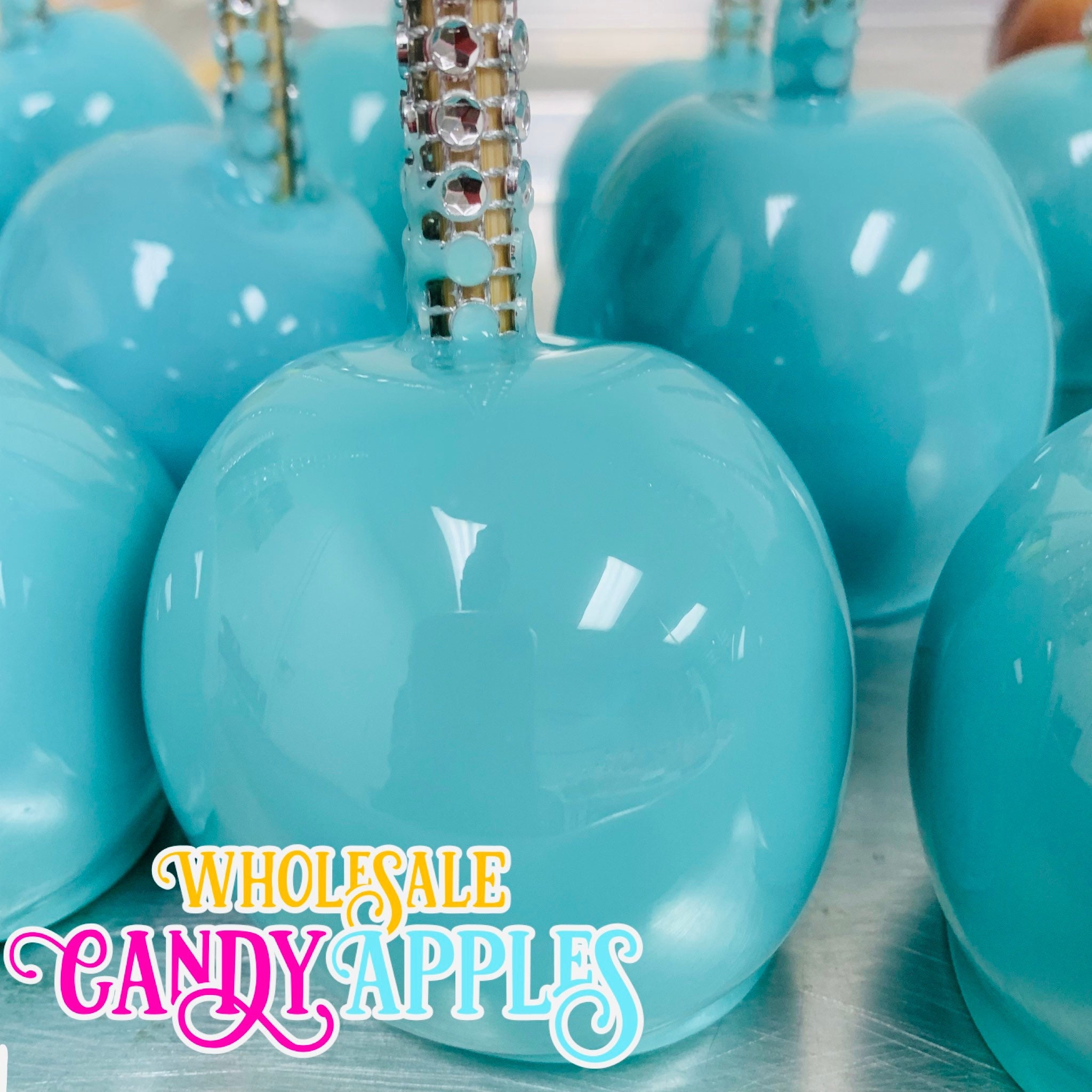 Baby Blue Hard Candy Apples 1 Dozen - Etsy