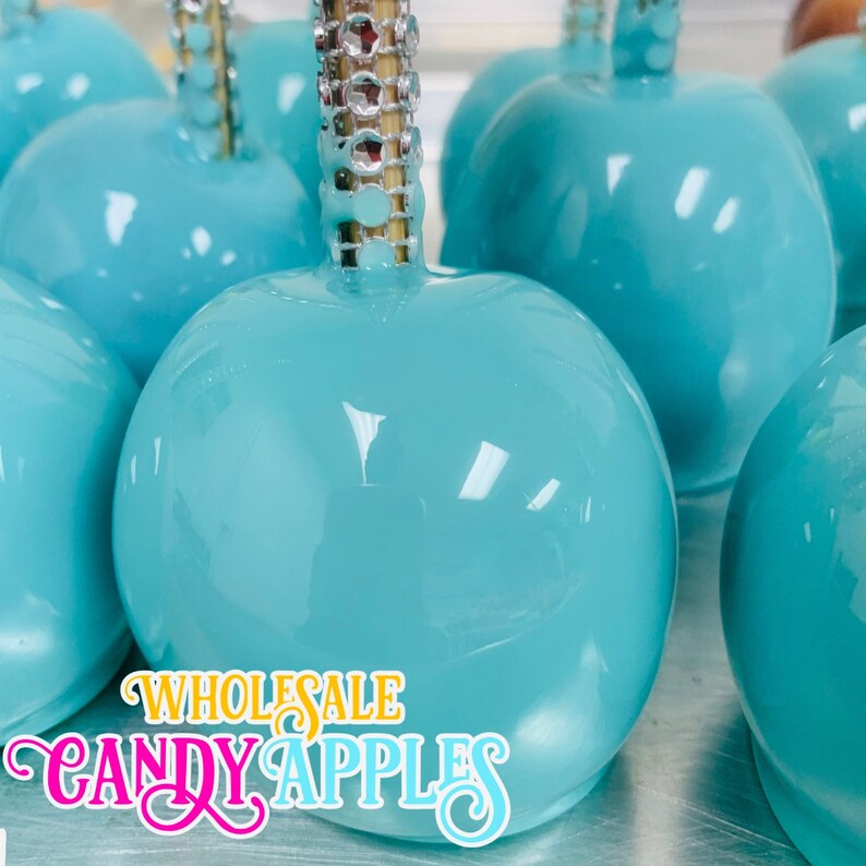 Baby Blue Hard Candy Apples 1 Dozen - Etsy