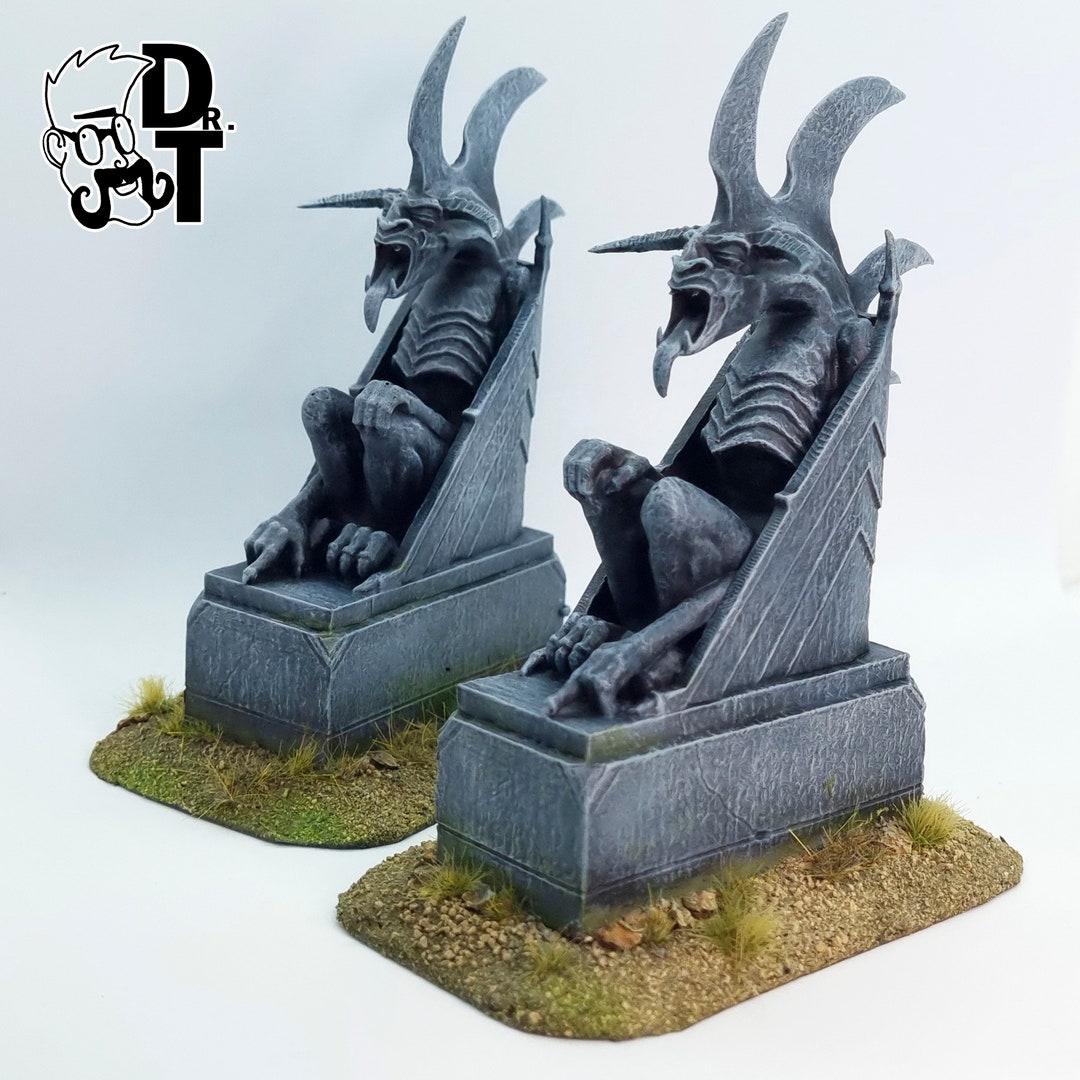 Lot 2 Painted Morgul Stone Statues, the Witch King, Wargaming Terrain ...