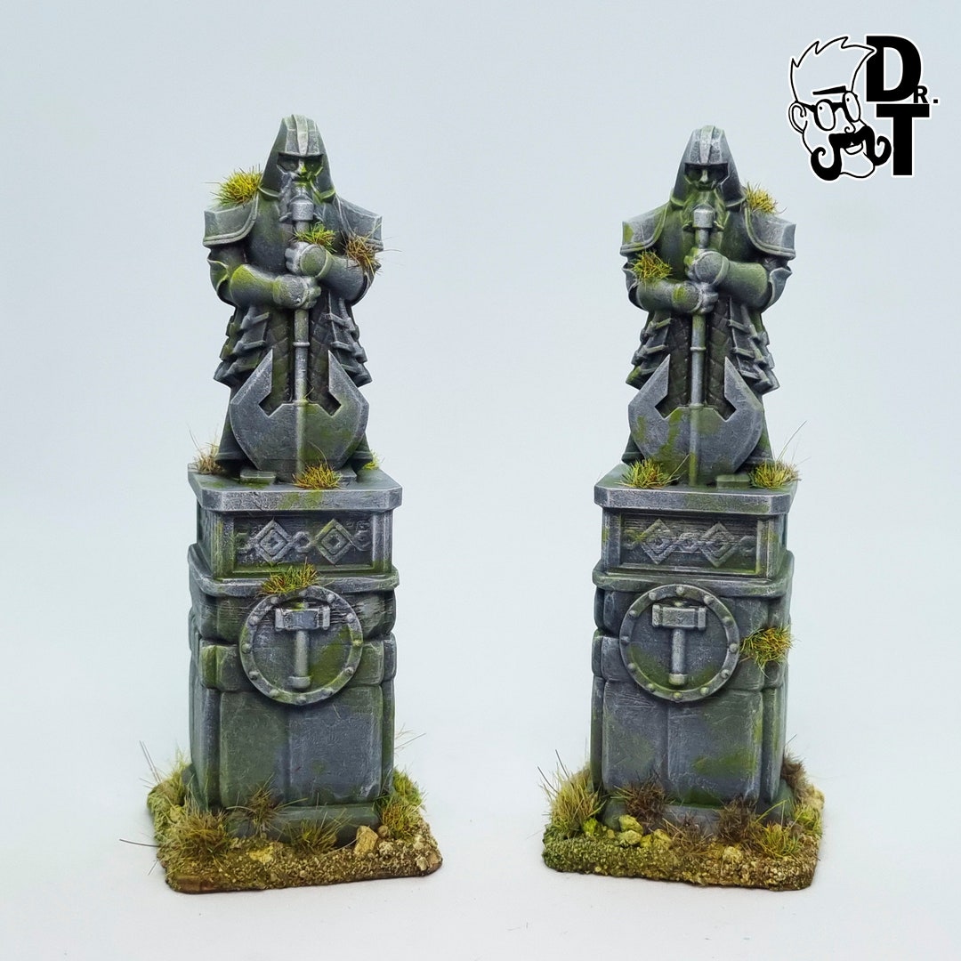 Stone Statues Dwarf Kingdoms / Palace Pillars / Reaper Painted Terrain ...