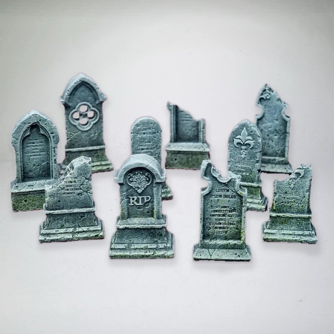 Painted Gravestones Cemetery, Tombs Graveyard. Dnd, RPG Wargames ...