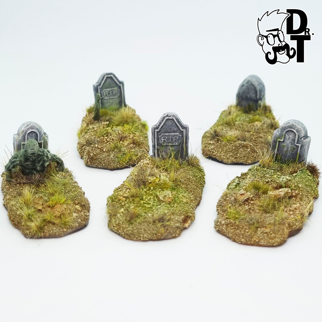 Tombstones and Graves Zombies / Reaper Painted Terrain Miniatures D&D ...