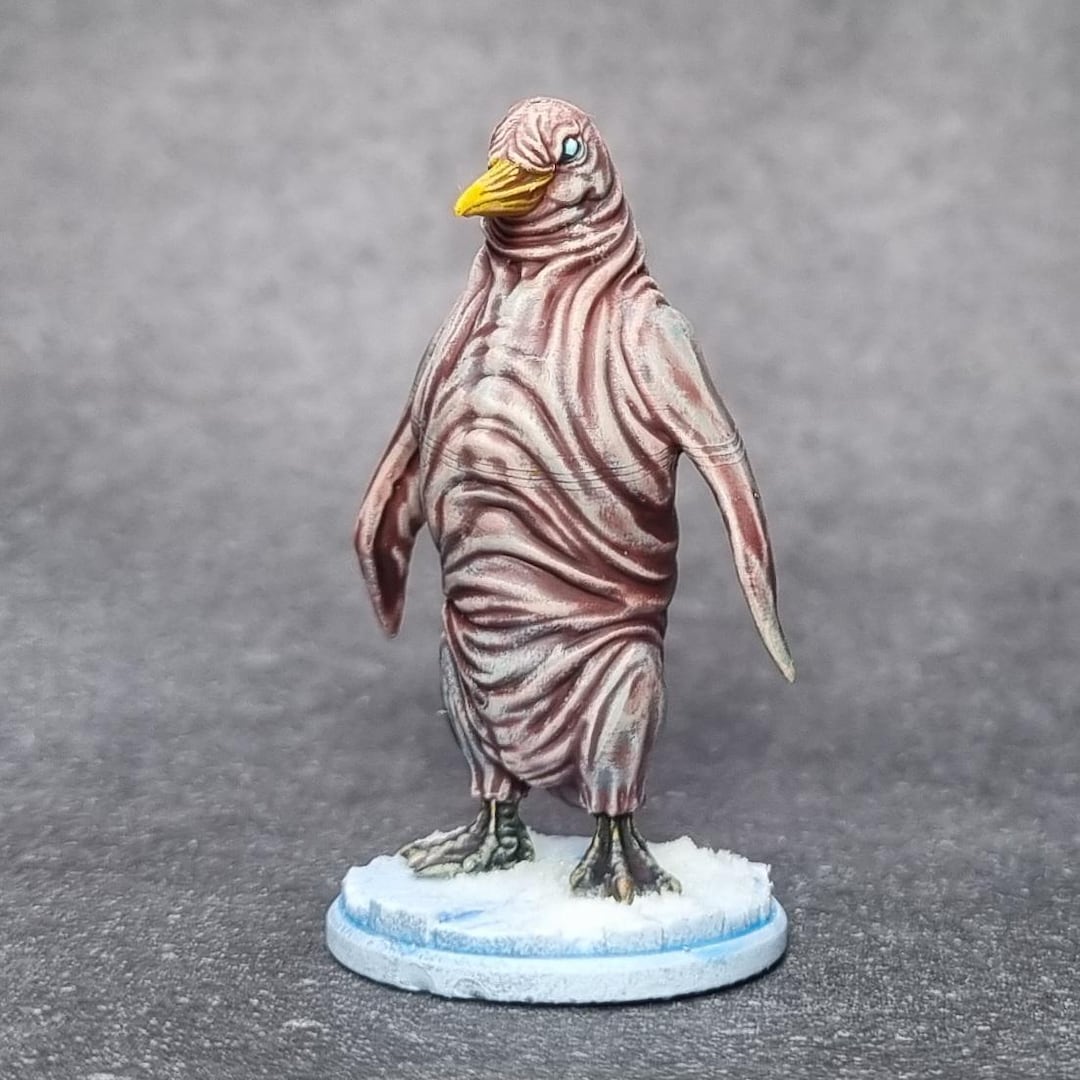 Painted Albino Bald Penguin. Dnd, RPG Wargames Pathfinder Frostgrave, D ...