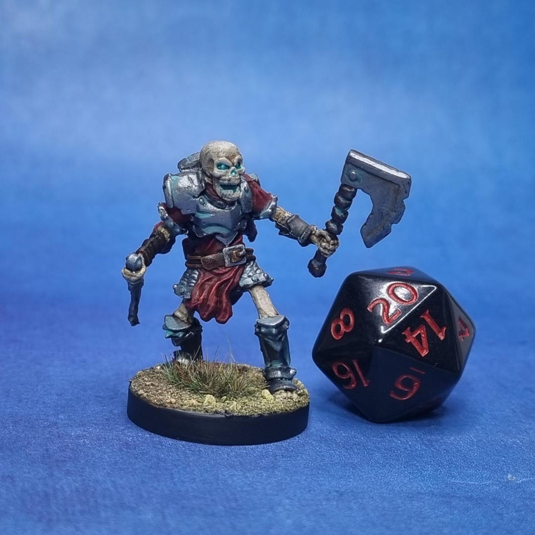Armored Warrior Skeleton Painted, Dnd, RPG Wargames Pathfinder ...