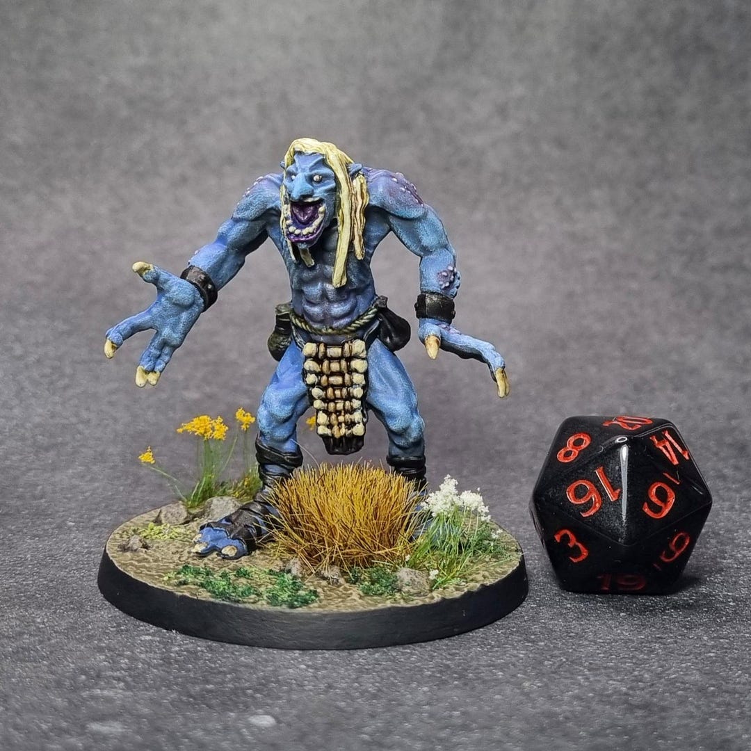 Painted River Troll, Reaper Miniatures. Dnd, RPG Wargames Pathfinder ...