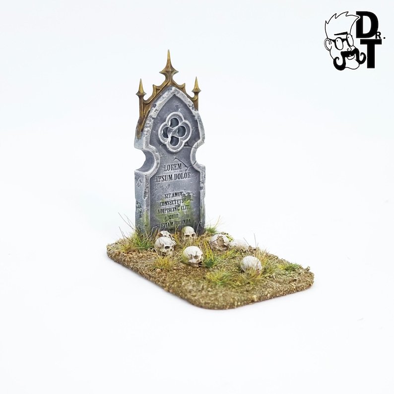 Tall Gravestones and Graves With Skulls Reaper Painted Terrain ...