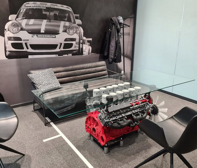 Jaguar XJ12 V12 E-TYPE Engine Coffee Table Block Motortisch Tisch ...