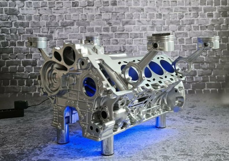 Mercedes 4.0l Bi Turbo 63 GTS AMG V8 Engine Block Coffee Table Block ...