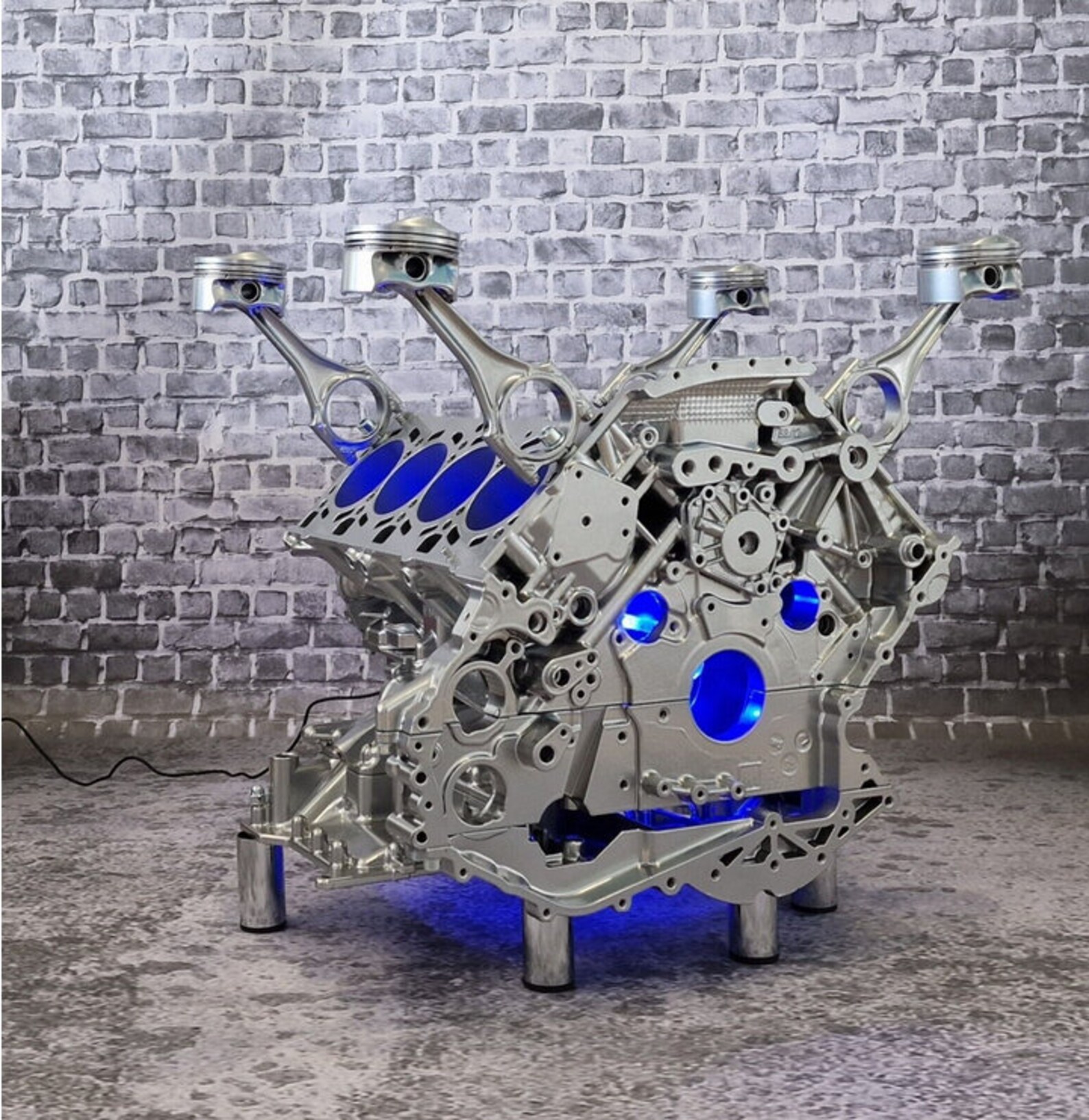 Audi A6 RS6 S6 4.2l V8 Engine Block Coffee Table Block Motortisch Tisch ...