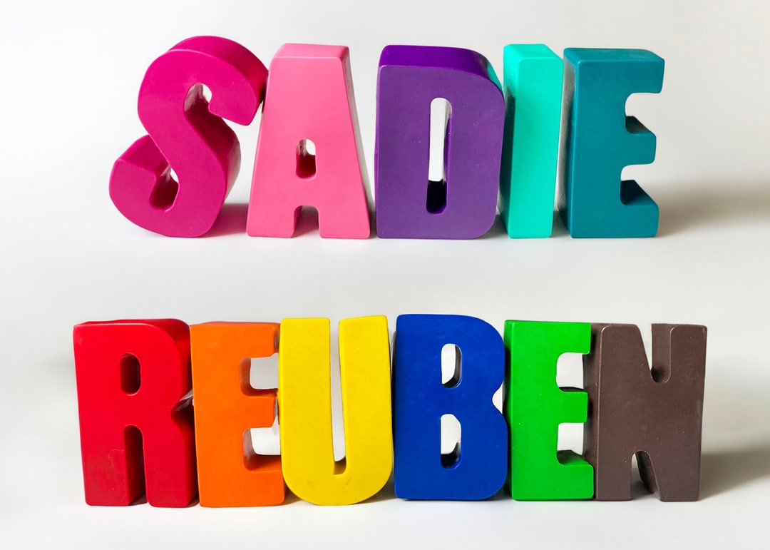 Personalized Solid Color Crayon Name Set: Custom Kid Gift - Etsy