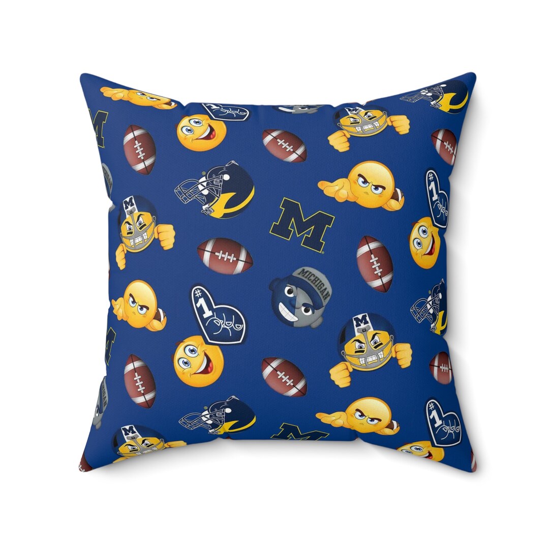 University of Michigan Emoji Spun Polyester Square Pillow - Etsy