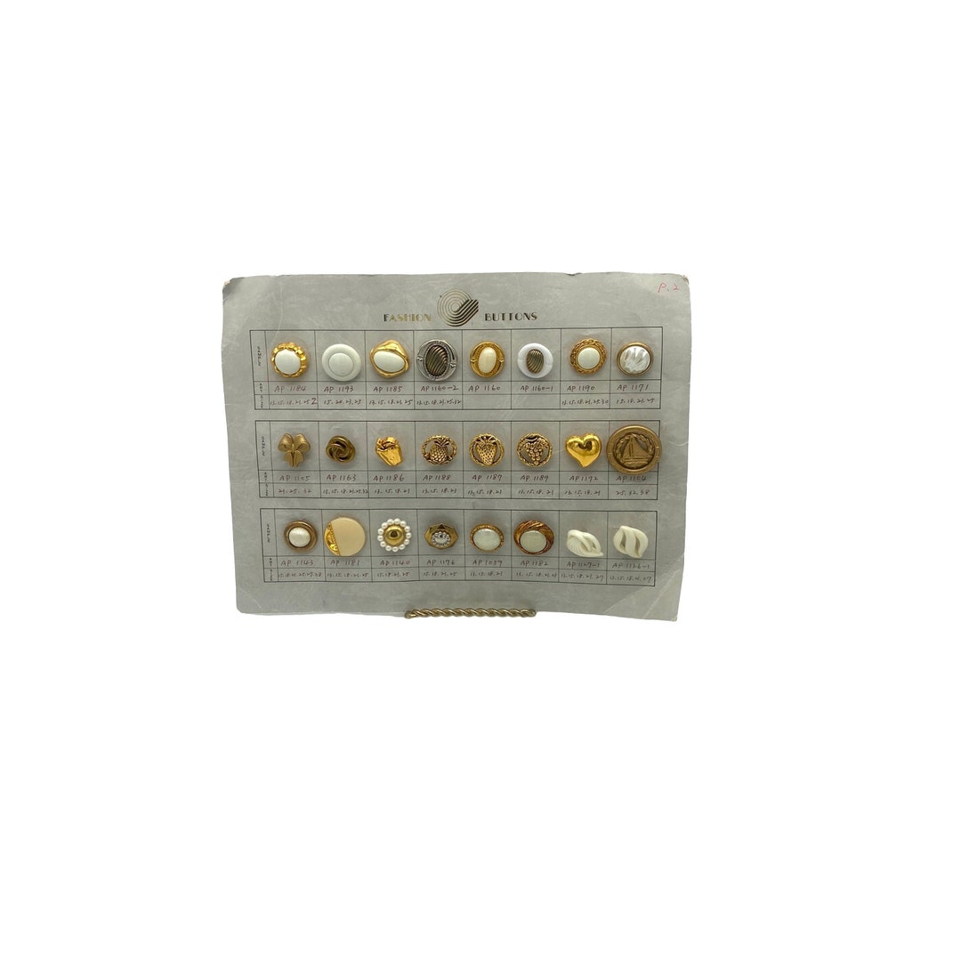 Vintage Salesman Fashion Buttons Sample Sheet, Full Page 1950s - Etsy