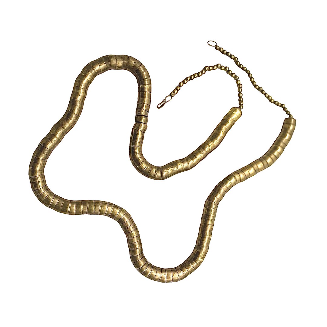 Vintage Brass Snake Segmented Rope Necklace 40" - Etsy
