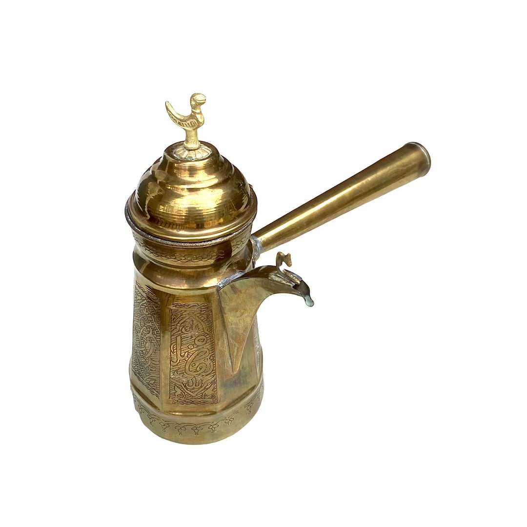 Antique Syrian Tea Pot Dallah, Brass and Copper, Middle Eastern Coffee ...