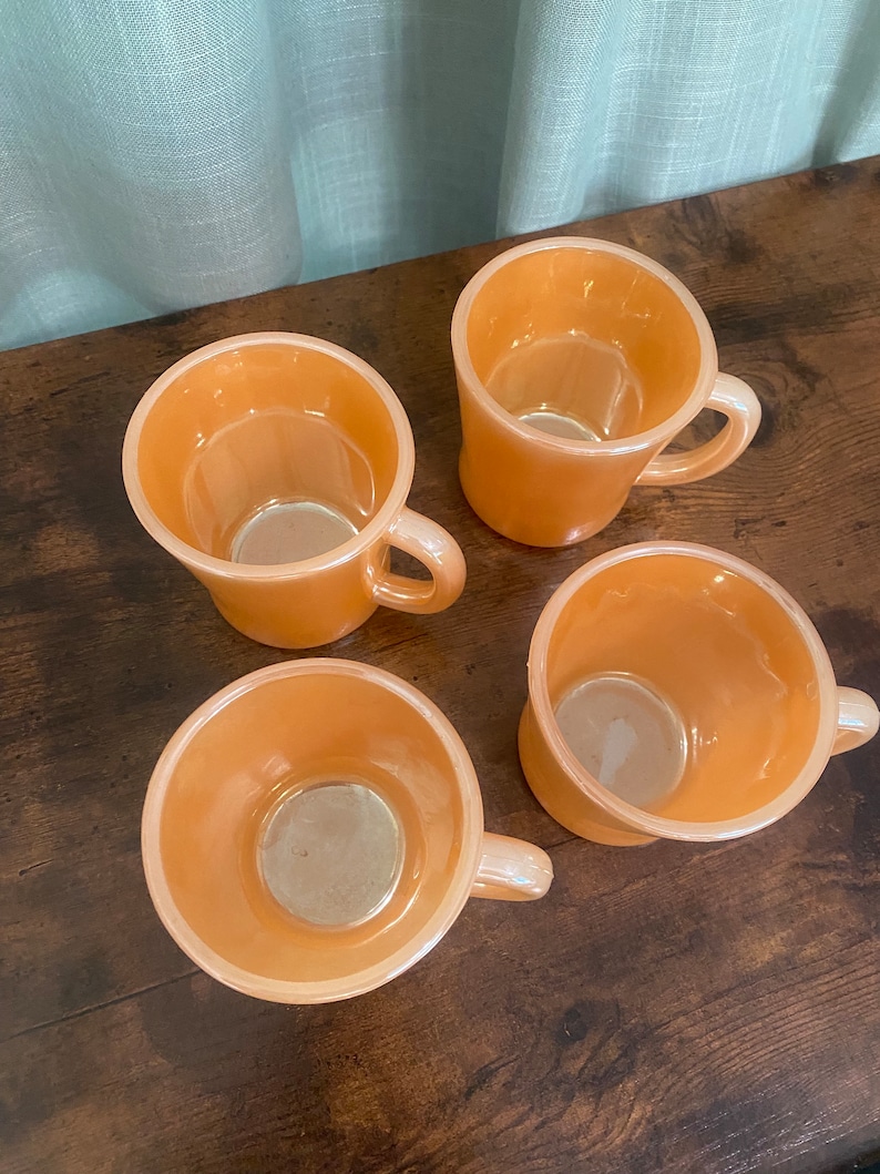 Fire King Peach Luster Four Coffee Mugs, Vintage 1960's - Etsy