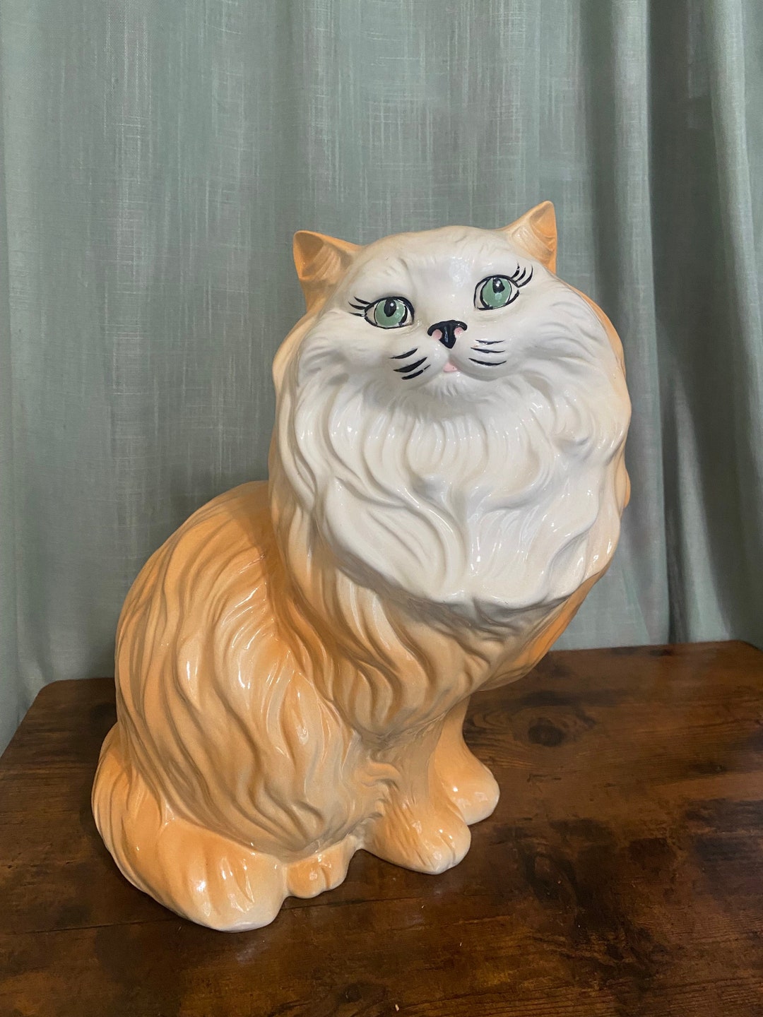 Vintage Ceramic Persian Cat Statue 14.5 Tall, Large Ceramic Cat ...