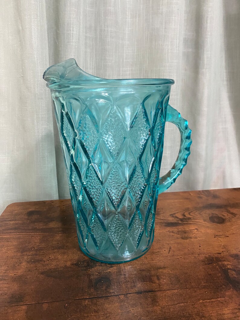 Vintage 1960s Blue Kimberly Design Pitcher by Anchor Hocking - Etsy