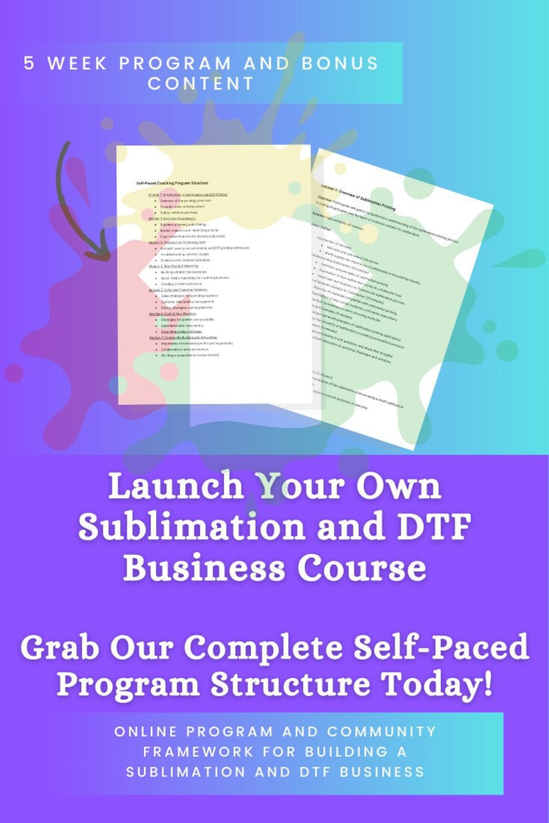 Online Program and Community Framework for Building a Sublimation and ...