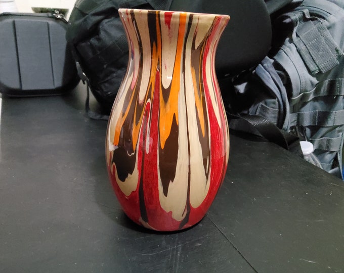 Sun Design Pottery Flower Vase Hand Made - Etsy