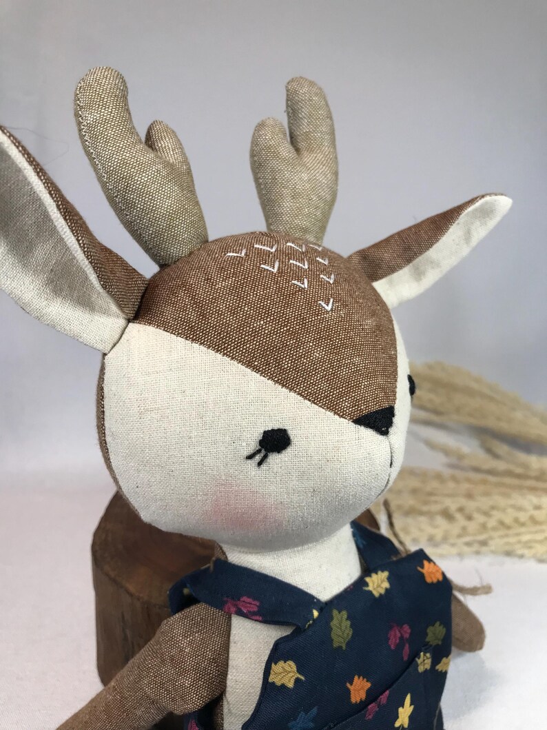 Heirloom Woodland Fawn Boy Stuffed Soft Toy Doll Handmade Vintage Style ...