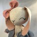 Heirloom Linen Bunny Girl Stuffed Soft Toy Doll Handmade Vintage Style ...