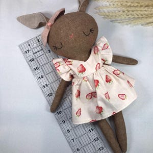 Heirloom Linen Bunny Girl Stuffed Soft Toy Doll Handmade Vintage Style ...