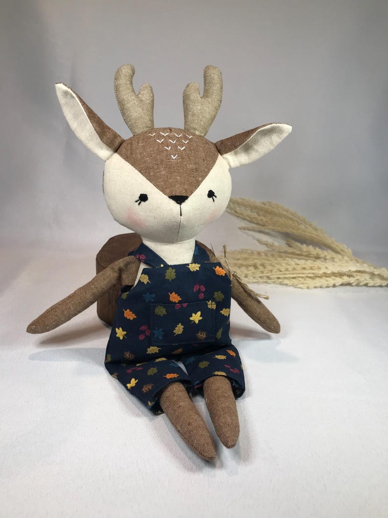 Heirloom Woodland Fawn Boy Stuffed Soft Toy Doll Handmade Vintage Style ...