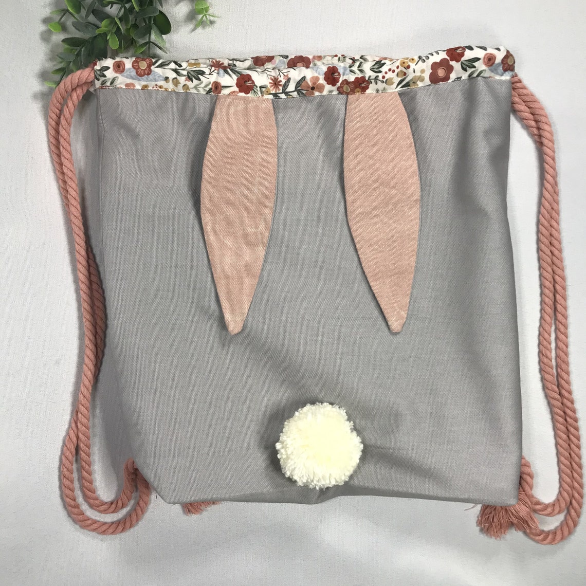 Childrens Cloth Drawstring Backpack Bunny Bag Drawstring Bag Kids ...