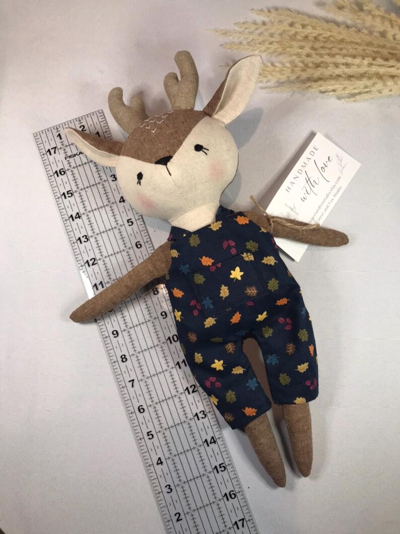 Heirloom Woodland Fawn Boy Stuffed Soft Toy Doll Handmade Vintage Style ...