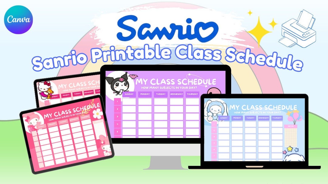 My Melody Printable Class Schedule - Etsy