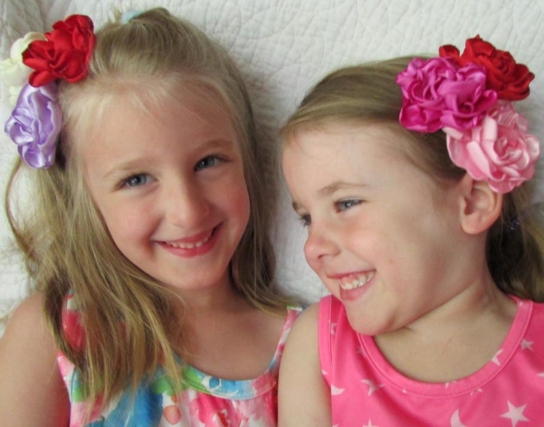 Satin Rose Hair Clip, 2.5 Inch Pink Flower, Pretty and Sweet...just Like You! - Etsy