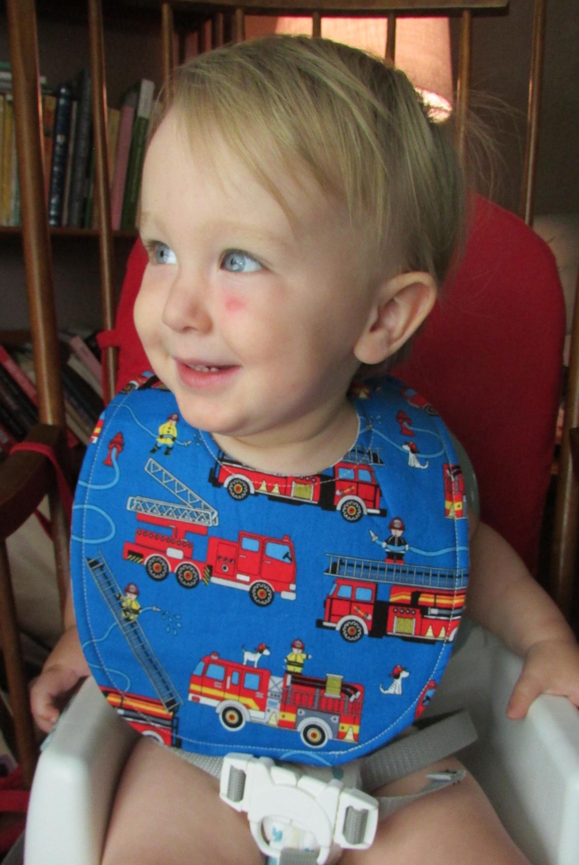 Bible Verse Bib, Fire Truck Baby Bib, Scripture Bib for a Precious ...